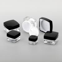 China Silk Printing Square Glass Jar Customized Logo Small Glass Cosmetic Jars for sale