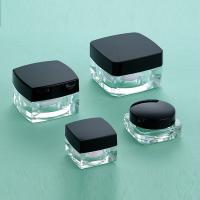 China Silk Printing Square Glass Jar Customized Logo Small Glass Cosmetic Jars for sale