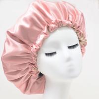 China Double Layer Bath Cap Reversible Adjustable Satin Hair Bonnet for sale