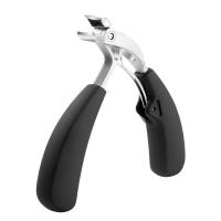China Black Anti Splash Nail Clipper OEM Stainless Steel Toenail Clipper Angled Head for sale