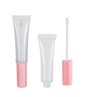 China 15ml Cosmetic Lipstick Container Soft Plastic Clear Lip Gloss Wand for sale