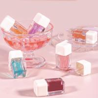 China OEM Refillable Lip Gloss Tube FOCSTAR Transparent Lip Gloss Square Tubes for sale
