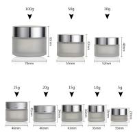 China 100g Frosted Glass Cream Jar Cosmetic Empty Foundation Bottle for sale