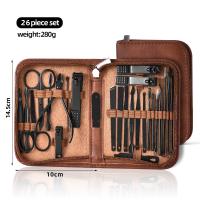 China 26 Pieces Stainless Steel Manicure Set with Portable PU Leather Case for Nail and Pedicure Care for sale