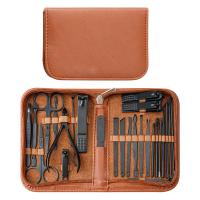 China 26 Pieces Stainless Steel Manicure Set with Portable PU Leather Case for Nail and Pedicure Care for sale