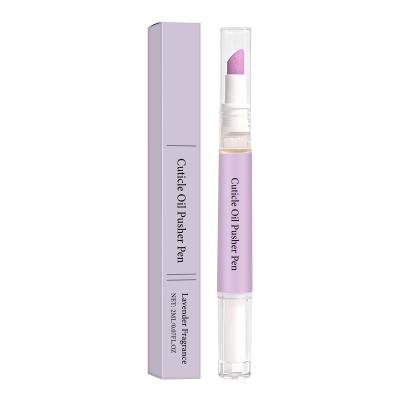 China Focstar 2-in-1 Nail Care Pen with Nourishing & Gentle Exfoliation Lavender Scent Cuticle Oil Pusher Pen for sale