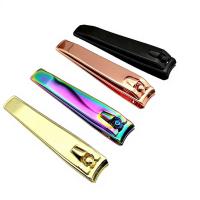 China Large Size Carbon Steel Shiny Gold Color Nail Clipper with Built-in Nail File for sale