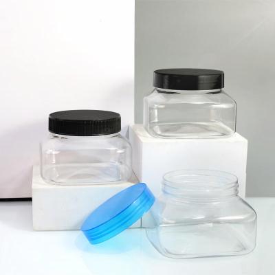 China Factory Customized 250ML Square Wide-Mouth PET Transparent Cream Bottle Screw Cap for Hair Care Eye Cream Mud Mask Dispensing for sale