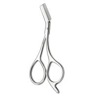 China Stainless Steel Eyebrow Trimmer Comb-and-scissors Design Beauty Mini Scissors for sale