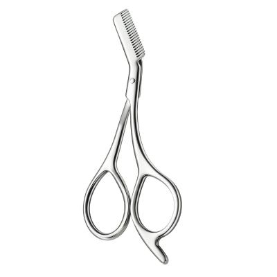 China Stainless Steel Eyebrow Trimmer Comb-and-scissors Design Beauty Mini Scissors for sale