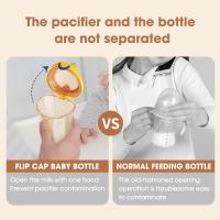 China Nice Papa Self Patents Anti Colic Flip Cap Baby Bottle Extra Wide Neck One Hand Free for sale