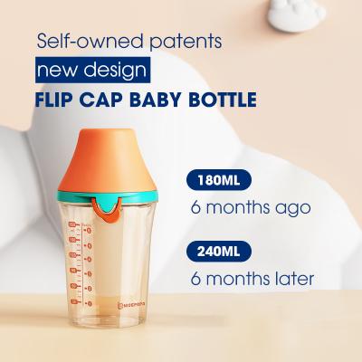 China 150ml PPSU Triangle Flip Cap Baby Bottle Fast Flow Nipple Anti Colic LFGB for sale