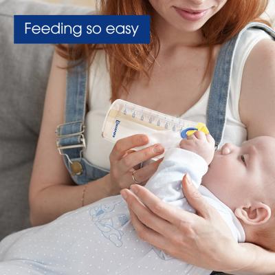 China 90° Extra Wide Angle Flip Cap Baby Bottle Breast Like Off Center Soft Nipple 240ml for sale