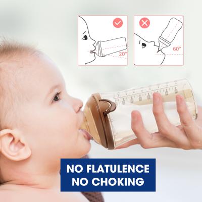 China Medium Flow Flip Cap Baby Bottle PPSU Off Center Nipple 180ml for sale