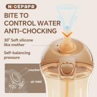 China V-shaped anti-choking PPSU heat-resistant flip-cap water cup protects kids with gravity ball soft handle 330ml for sale