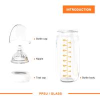 China Newborn Anti Colic Insulated Milk Bottle 240Ml Glass Medium Flow for sale