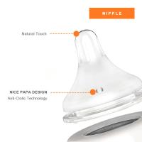China Newborn Anti Colic Insulated Milk Bottle 240Ml Glass Medium Flow for sale