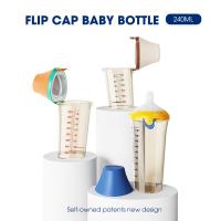 China 240ml Newborn Formula Flip Cap Baby Bottle PPSU Wide Neck BPA Free for sale