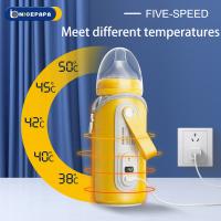 China Medium Flow Portable Baby Bottle Warmer USB PU leather Five Speed For Car for sale