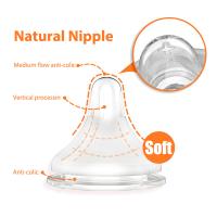 China NICE PAPA Anti Colic 8 Oz Glass Milk Bottles Medium Flow 240ML For Baby Feeding for sale