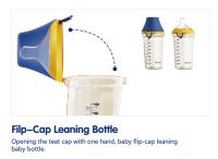 China Medium Slow Flow Milk Flip Cap Baby Bottle Triangle Anti Colic Wide Neck 180ml for sale