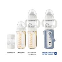 China Multifunctional 3 In 1 fast USB Adjustment Portable baby Formula Dispenser milk bottle USB charger warmer heating cover for sale