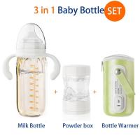 China Nicepapa customizable USB travel Baby  Anti Colic  Feeding Bottle milk baby Bottle with Powder Storage Thermostat Warmer for sale
