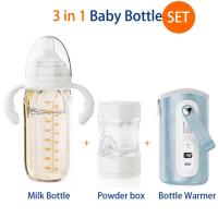 China Travel 3 In 1 Baby Bottle 240ml Portable Formula Newborn Anti Colic Bottles for sale