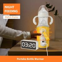 China Multi-functional Fast Rush USB Warmer Cover Digital Display PPSU baby bottle With Formula Dispenser Night feeding Bottle for sale