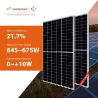 China 645W 650W Canadian Solar Modules 670W 675W Monocrystalline Pv Module Black Frame for sale