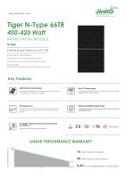 China Jinko Tiger N-Type 66tr Mono Jinko Solar Panel 400W 405W 410W 415w 420w 6RL3 for sale