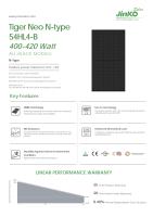 China Jinko Tiger Neo N-Type 54HL4-B 400W 405W 410W 415W 420W Jinko Solar Panel for sale