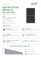 China AKS Jinko Tiger Neo N-Type 54HL4R-V Jinko Solar Panel 425W 430W 435W 440W 445W for sale