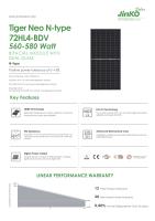 China Jinko Tiger Neo N-Type 72HL4-BDV Solar Panel 560W 565W 570W 575W 580W Bifacial Module Dual Glass for sale