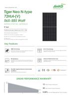 China AKS Jinko Tiger Neo N-Type 72HL4-V Jinko Solar Panel 565W 570W 575W 580W 585W for sale