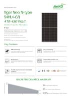 China Jinko Tiger Neo N-Type 54HL4-V Jinko Solar Panel 410W 415W 420W 425W 430W PV Panels for sale