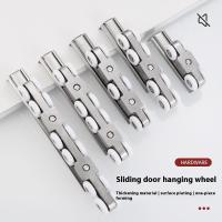 China Modern-Style Stainless Steel Sliding Door Guide Rail for Home Decor Hanging Wheel for Bedroom Balcony Window Pulley Track for sale