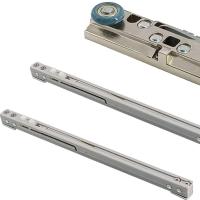 China Modern Style Narrow Frame Ghost Door Pulley Buffer Hanging Wheel Slide Rail Trackless Door Pulley for Hotel & Barn Warehouse for sale