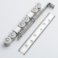 China Modern Stainless Steel Silent Bearing Track Wheel Indoor Sliding Foldable Door Accessories Hotel Window Hanging Pulley Nylon for sale