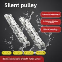 China Modern Stainless Steel Silent Bearing Track Wheel Indoor Sliding Foldable Door Accessories Hotel Window Hanging Pulley Nylon for sale