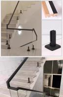 China 201 Stainless Steel Mounted Tempered Glass Clip Satin Handrail for Bathrooms Swimming Pools Hotels Punch-Free Base Staircases for sale