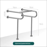China 304 Stainless Steel Wall-Mounted Barrier-Free Safety Handrail Bathroom Anti-Fall Anti-Slip Hospital Use 60cm Grab Bars for sale