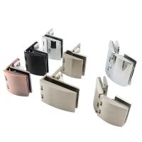 China Modern Semicircle Zinc Alloy Durable Fixed Clip Display Cabinet Glass Hinge 90 Opening Angle 4-Hole for Acrylic Wood Board for sale
