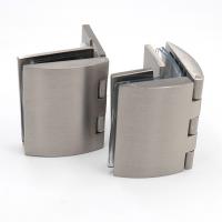 China Modern Semicircle Zinc Alloy Durable Fixed Clip Display Cabinet Glass Hinge 90 Opening Angle 4-Hole for Acrylic Wood Board for sale
