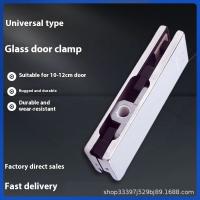 China Modern Stainless Steel Satin Finish Glass Door Clamp Screw Installation Durable Frameless Door Clip Window Accessories for sale