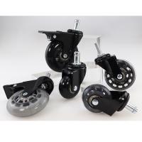 China Mute 3 Inch Transparent PU Plastic Office Chair Casters 50mm Furniture Caster Wheel Plate School Black Boss Chair Universal for sale