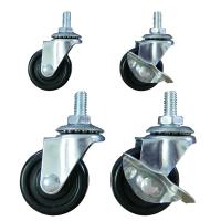 China Factory Direct 1.5inch 2inch Rubber Wheels M80K Industrial Furniture Casters with Brake Silent Screw 20kg Load Capacity for sale
