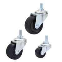 China Factory Direct 1.5inch 2inch Rubber Wheels M80K Industrial Furniture Casters with Brake Silent Screw 20kg Load Capacity for sale