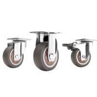 China Silent Rigid TPR Rubber Furniture Casters Swivel Ball Bearing Wheels for Office & Hospitals Trolleys Kitchen/Workshop Use for sale