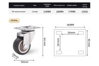 China Silent Rigid TPR Rubber Furniture Casters Roller Bearing Swivel Wheels with Brake for Office Hospitals Hotel Trolleys for sale